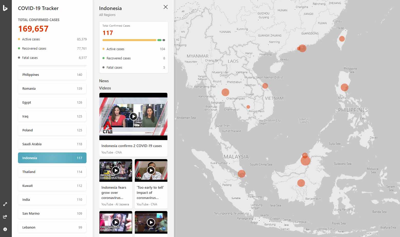 Microsoft Bing เปิดตัวเว็บไซต์ ติดตามการติดเชื้อ coronavirus (COVID-19 ...